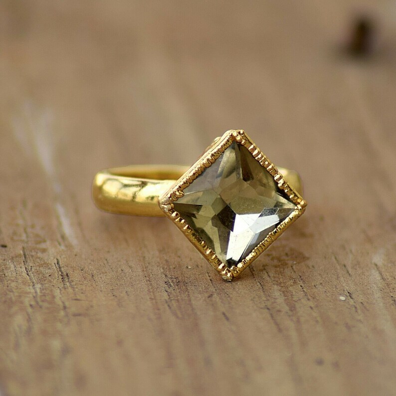 Smoky Quartz Hydro Ring Excellent Cut Stone Ring Gemstone - Etsy