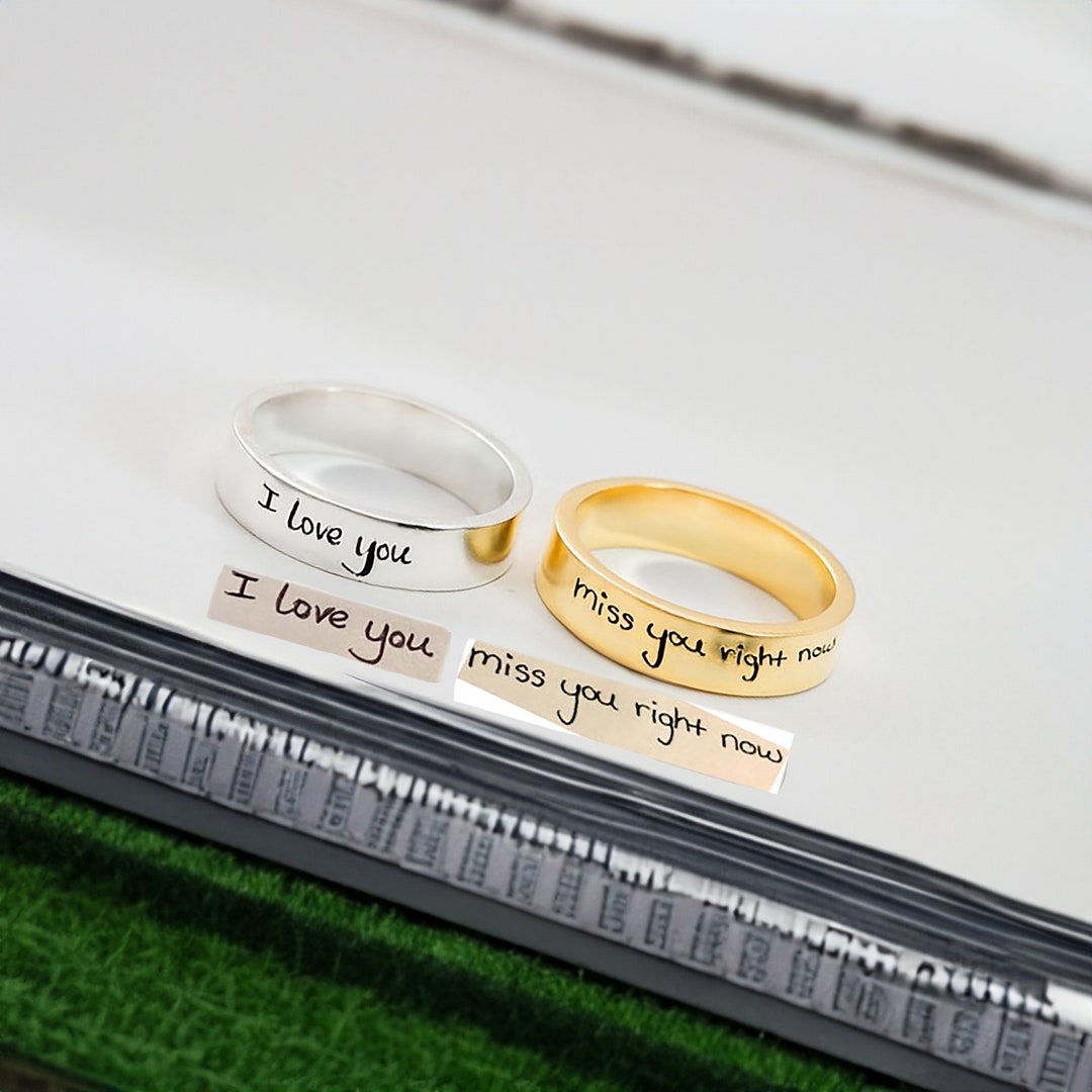 Memorial Handwriting Ring - Customization Ring - Actual Handwriting ...