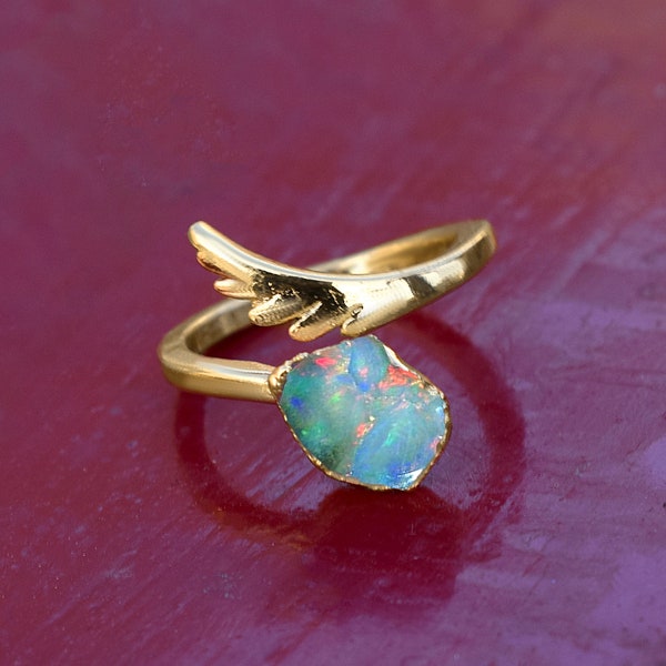 Black Angel Wing Ring - Etsy