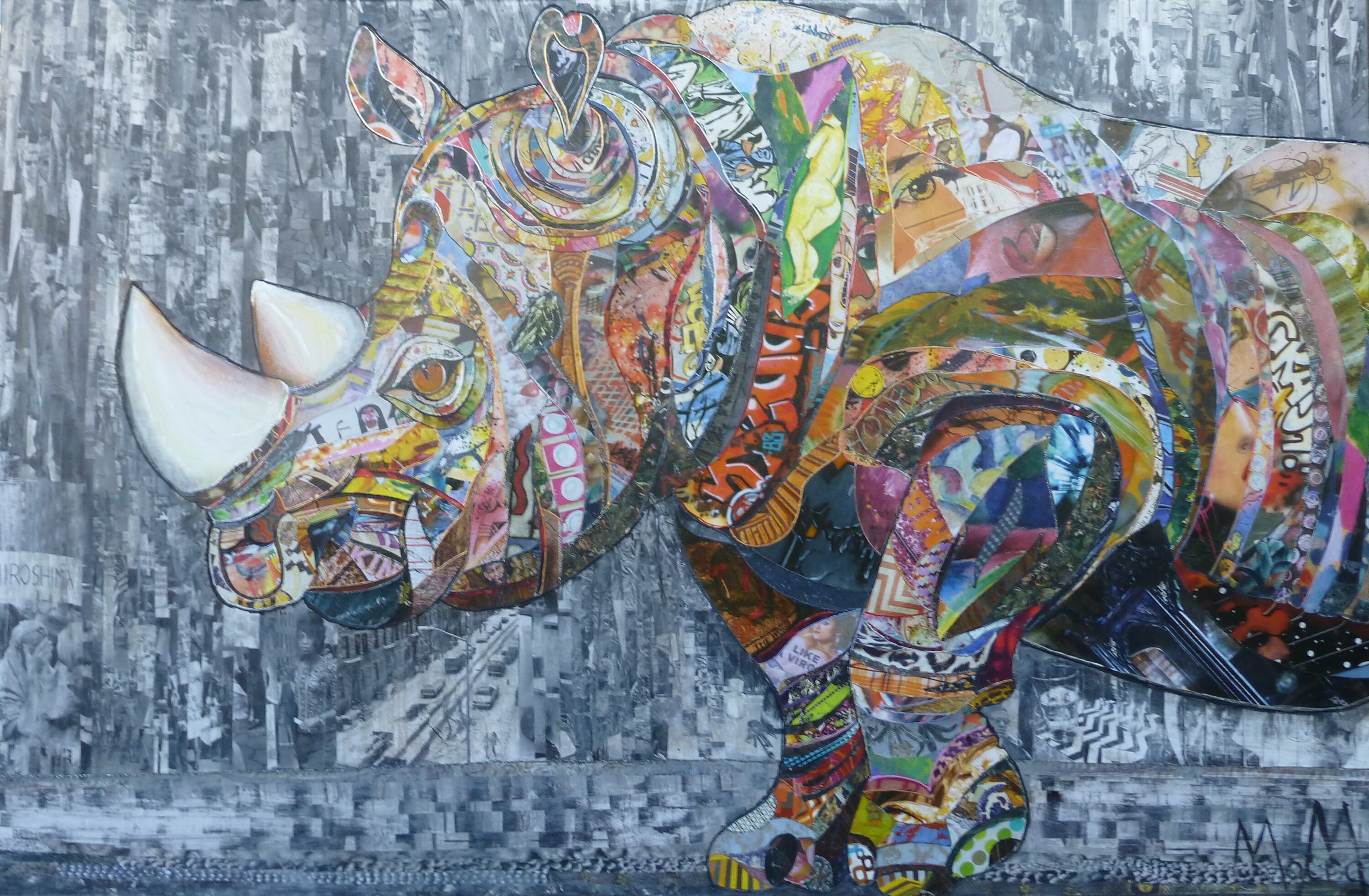 Street Art, Artwork. Made With Collages and Acrylic Paint. Only One in ...