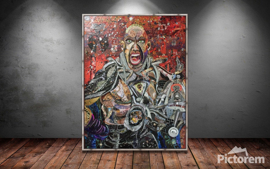 Large Artwork With Warrior. Street Art Collages. Unique Example, Dated ...