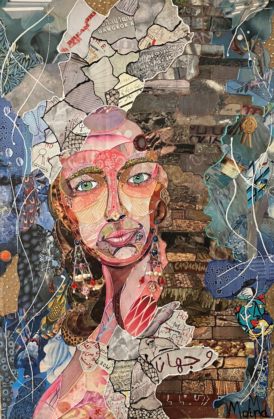 Abstract Female Face Painting. Modern Street Art. Unique Piece. - Etsy