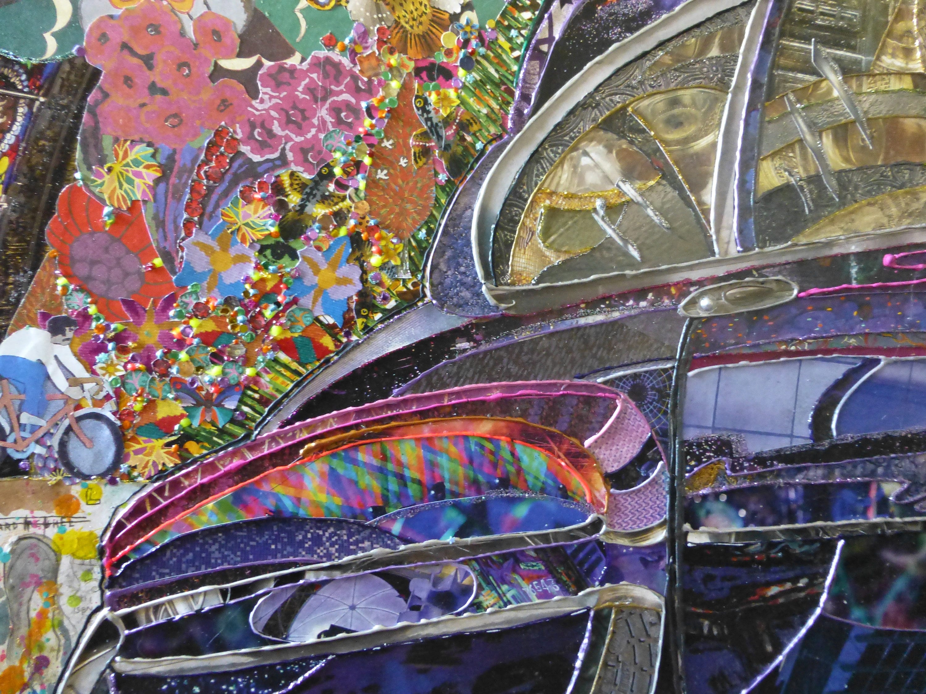 Artwork With Vintage Car, Street Art Collages. Example Dated and Signed ...