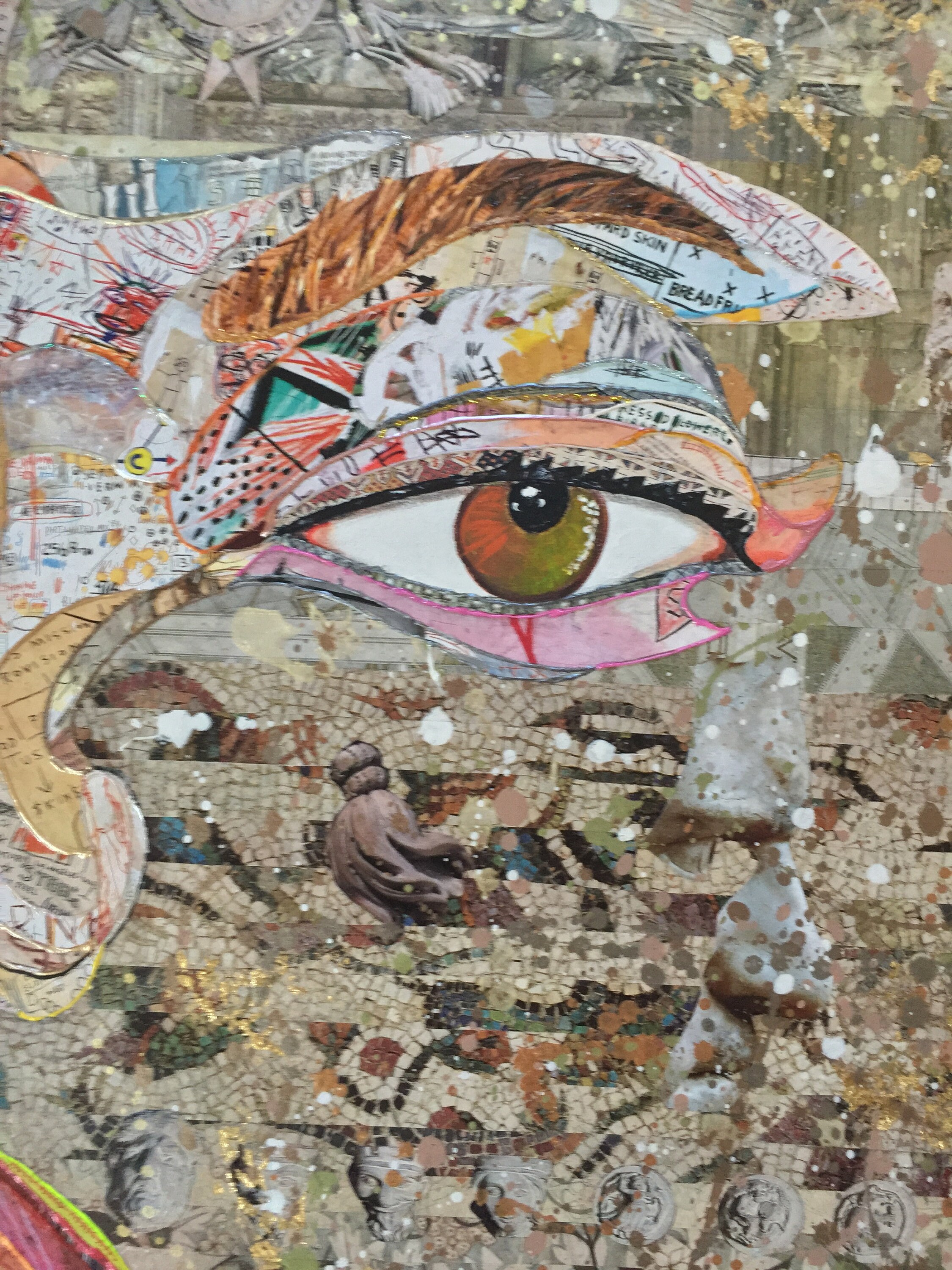 Large Artwork, Woman's Portrait Done in Collages. Only One Example ...