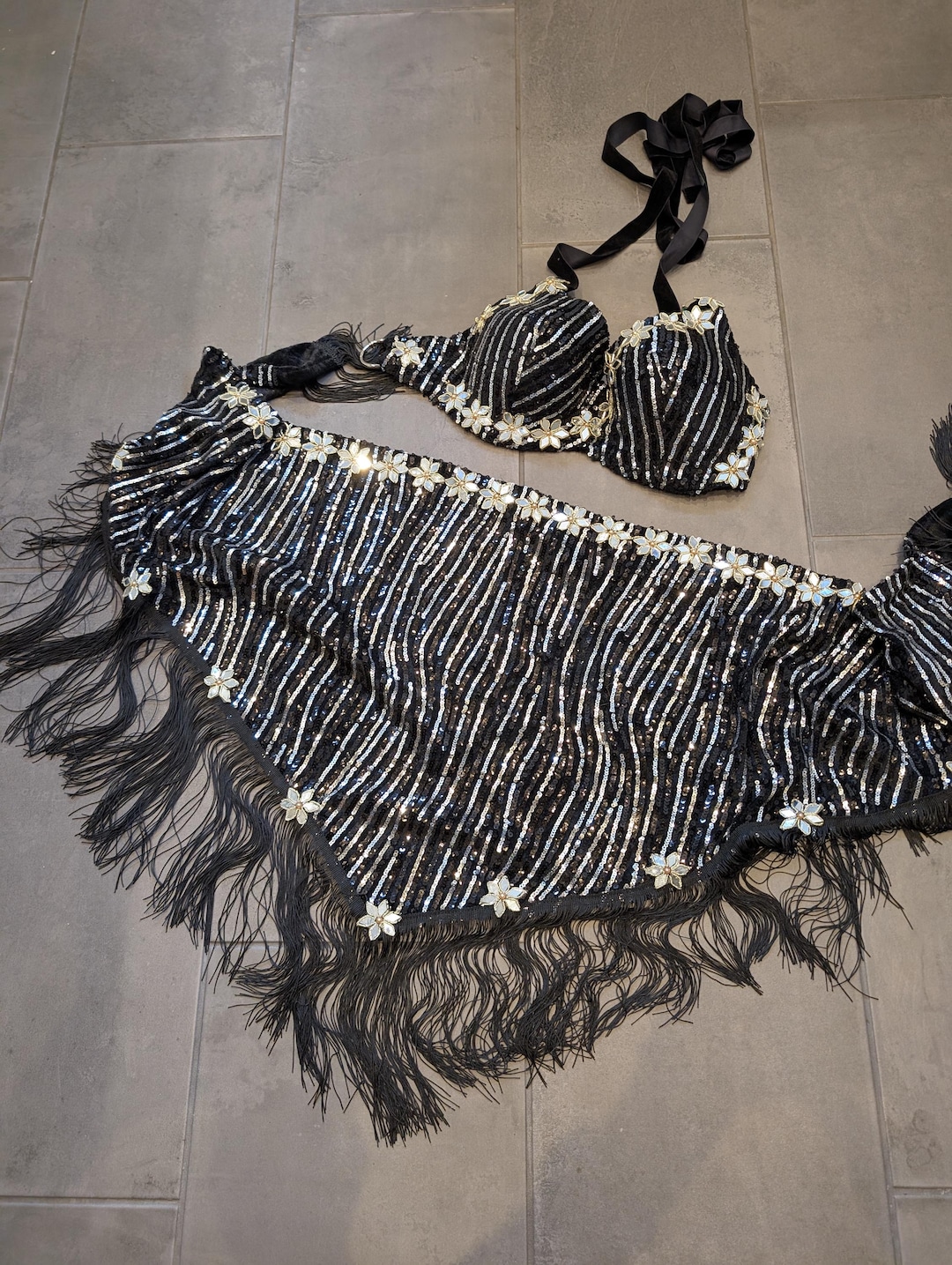 Tribal Fusion Dance Costume Bra 95 C XL Dark Style Unique Fusion Dance ...