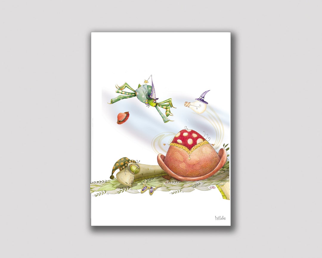 Hand Drawn Turtle Tickle Card: Watercolor Art Card - Etsy
