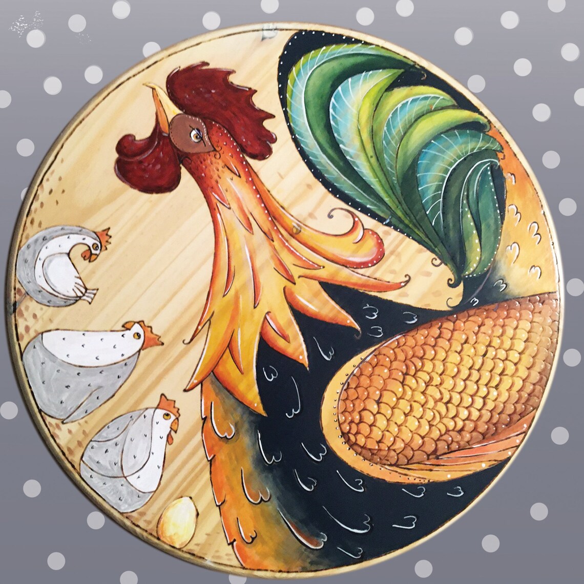 Lazy Susan Green Tail Rooster 18 Inch X 3.5" - Etsy