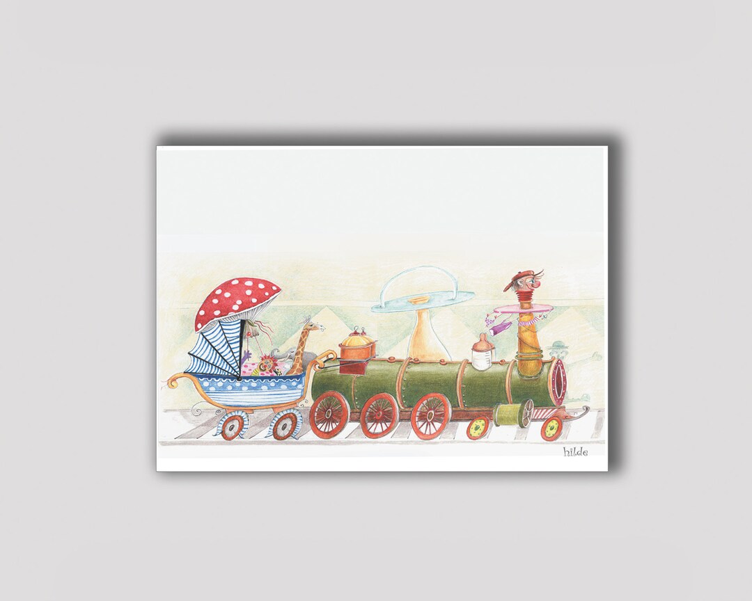 Baby Train Birth Announcement - Etsy