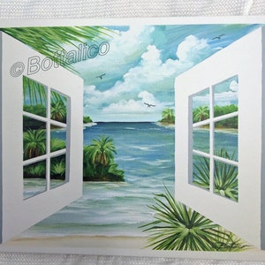 Tropical Ocean River Ocean Views Through Open Windows - Etsy