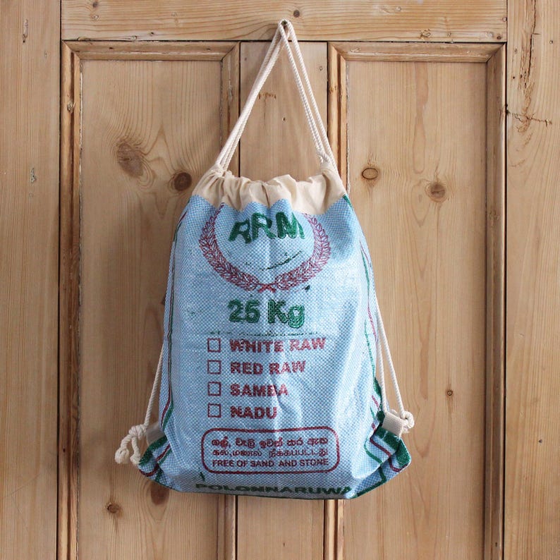 Rice Sack Drawstring Backpack - 7 Colours - Etsy