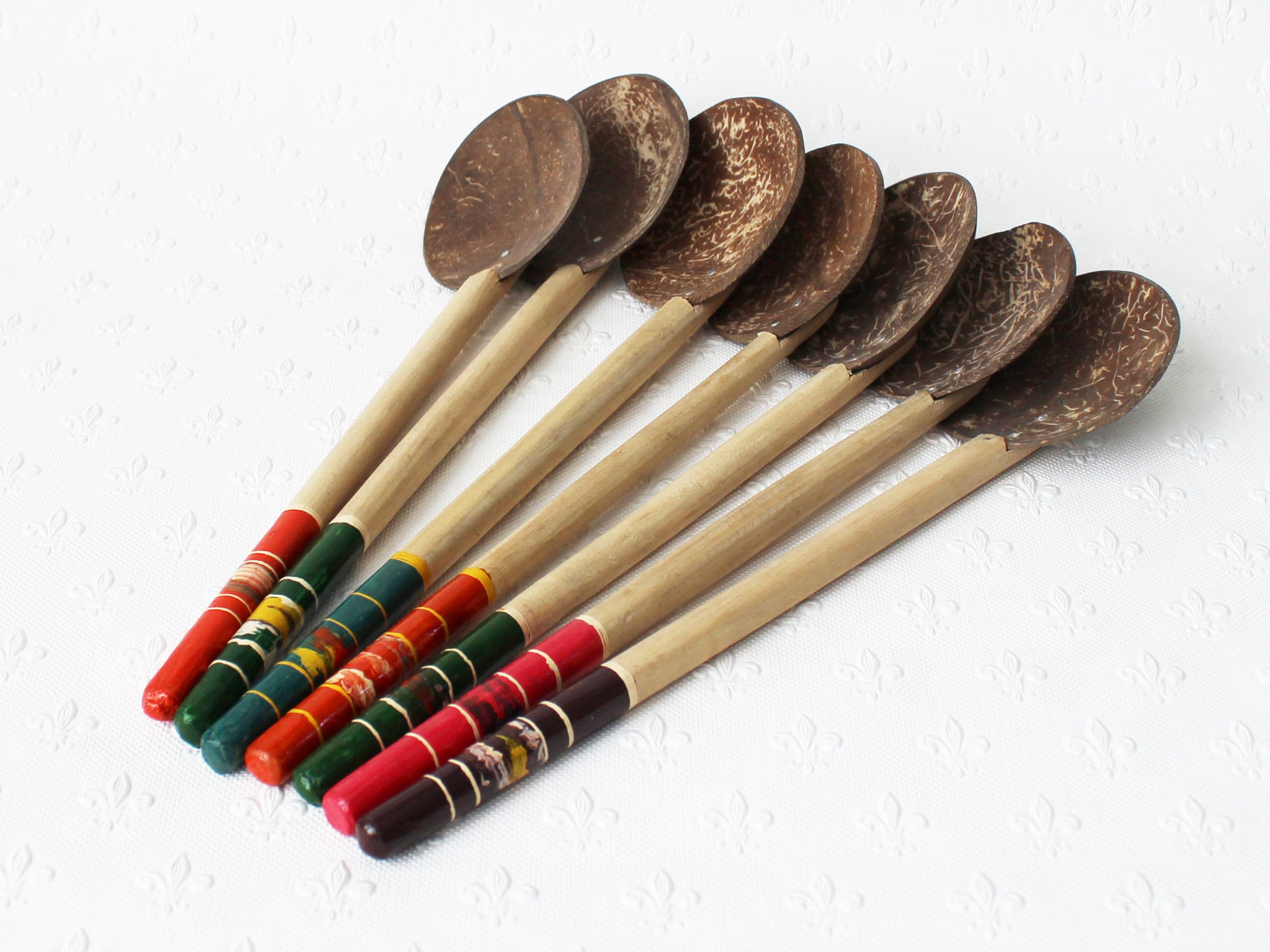 Coconut Shell Spoons, Large Cooking & Serving 5 Colours - Etsy