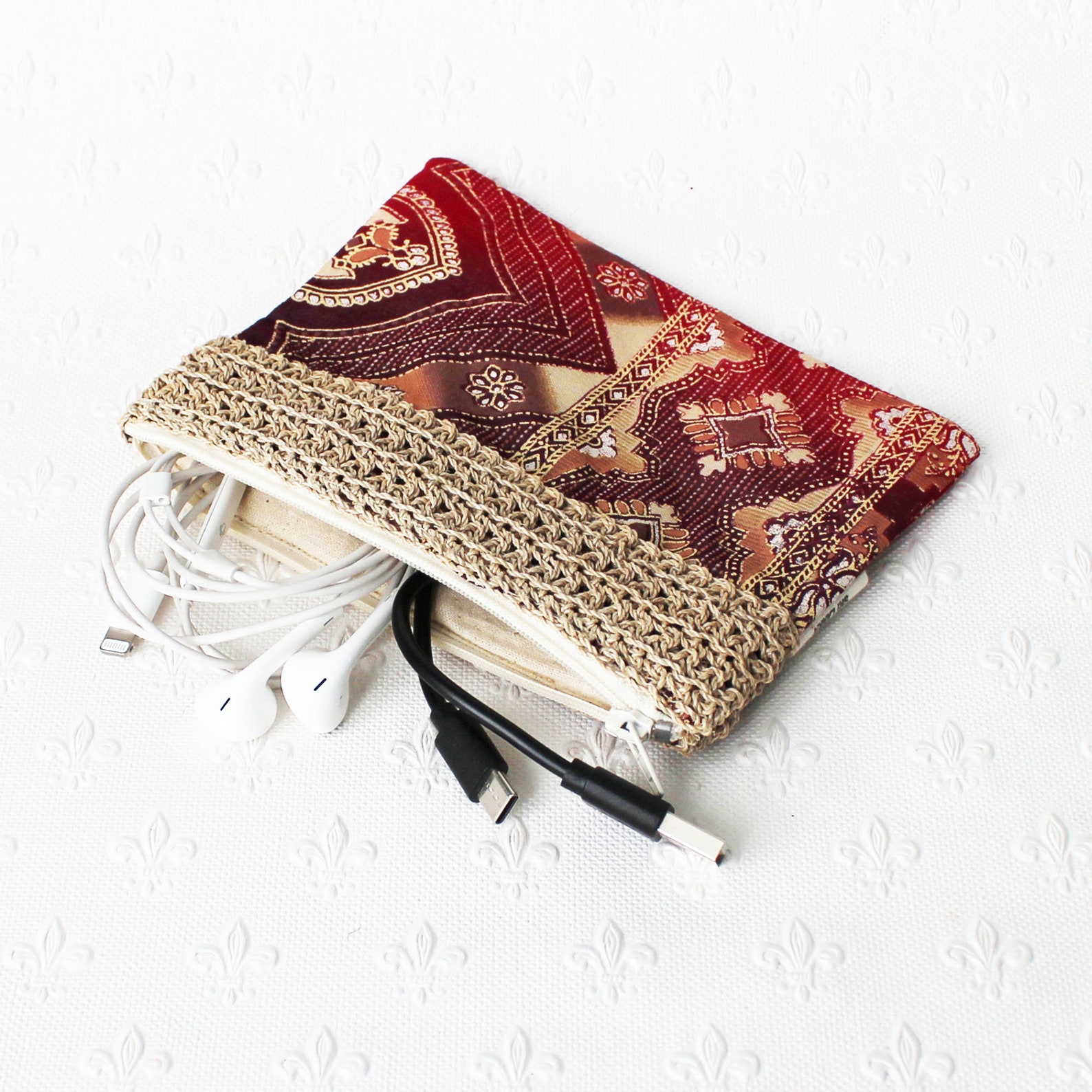 Saree Purse With Banana Plant Fibre Trim - Etsy