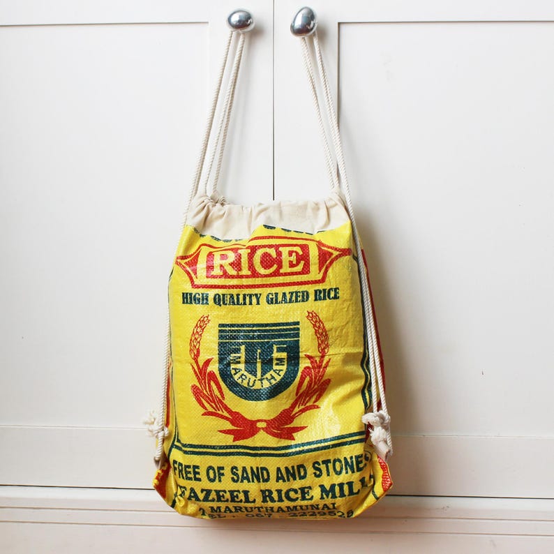 Rice Sack Drawstring Backpack - 7 Colours - Etsy
