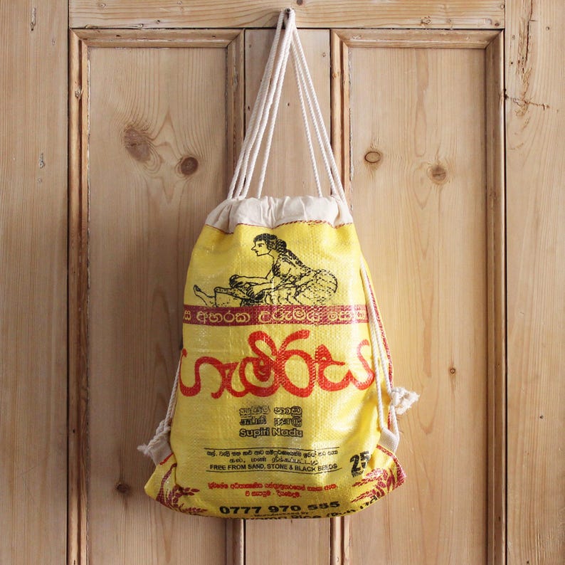 Rice Sack Drawstring Backpack - 7 Colours - Etsy