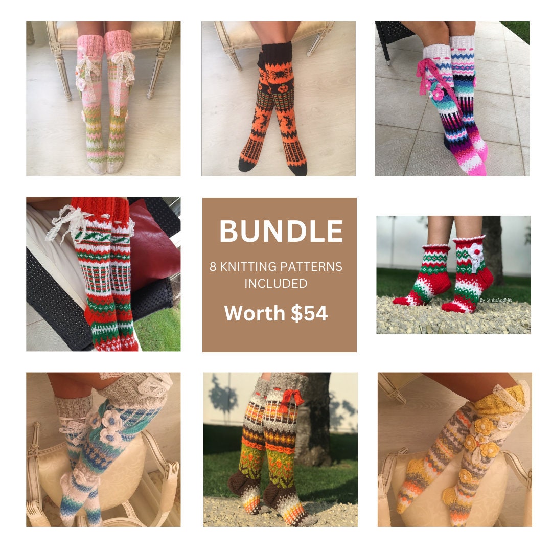Bundle Knitting Pattern, Best Knitted Wool Socks Patterns, Collection ...
