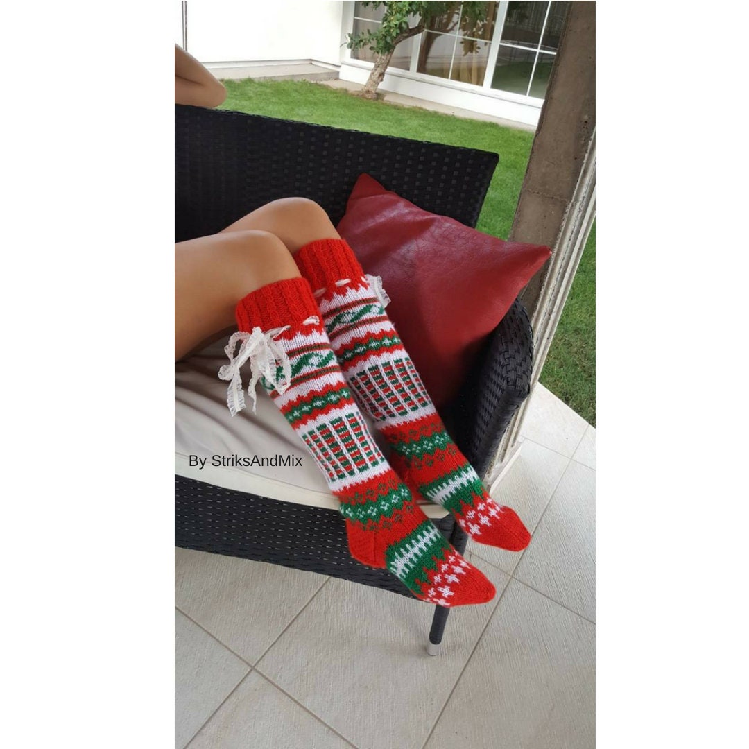 Set Od 2 Knitting Christmas Socks Pattern, Instant Downlod DIY ...