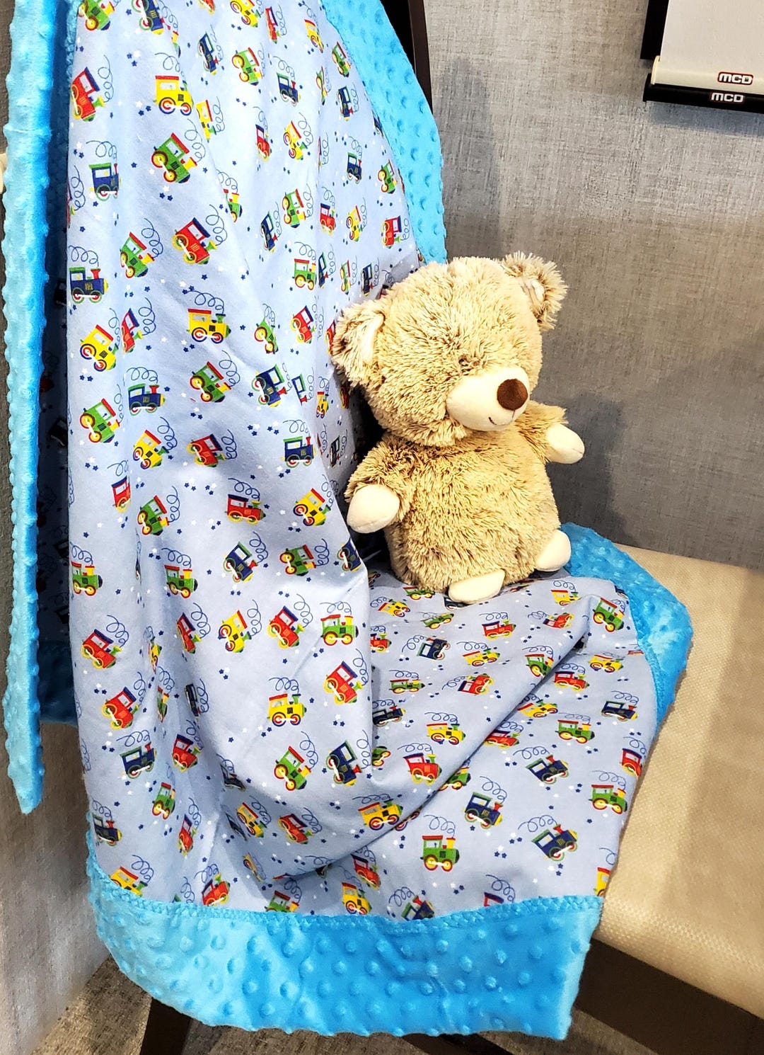 Blue Choo Choo Cuddle Blanket - Etsy