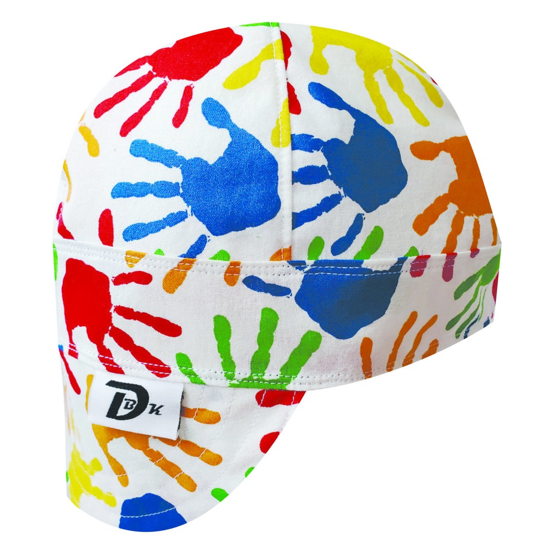 White Hand Prints Welding Cap - Etsy