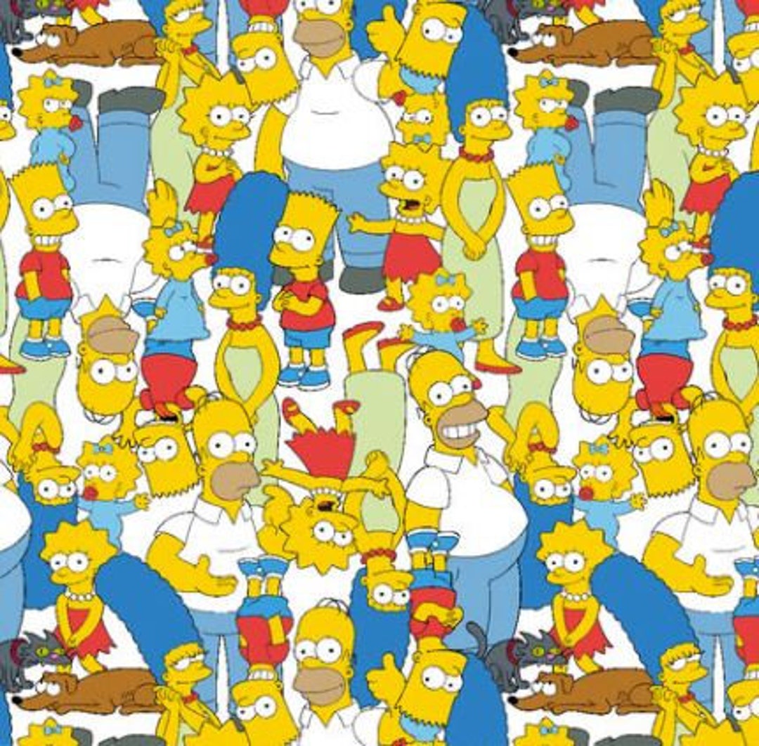 White Simpsons Fabric - Etsy