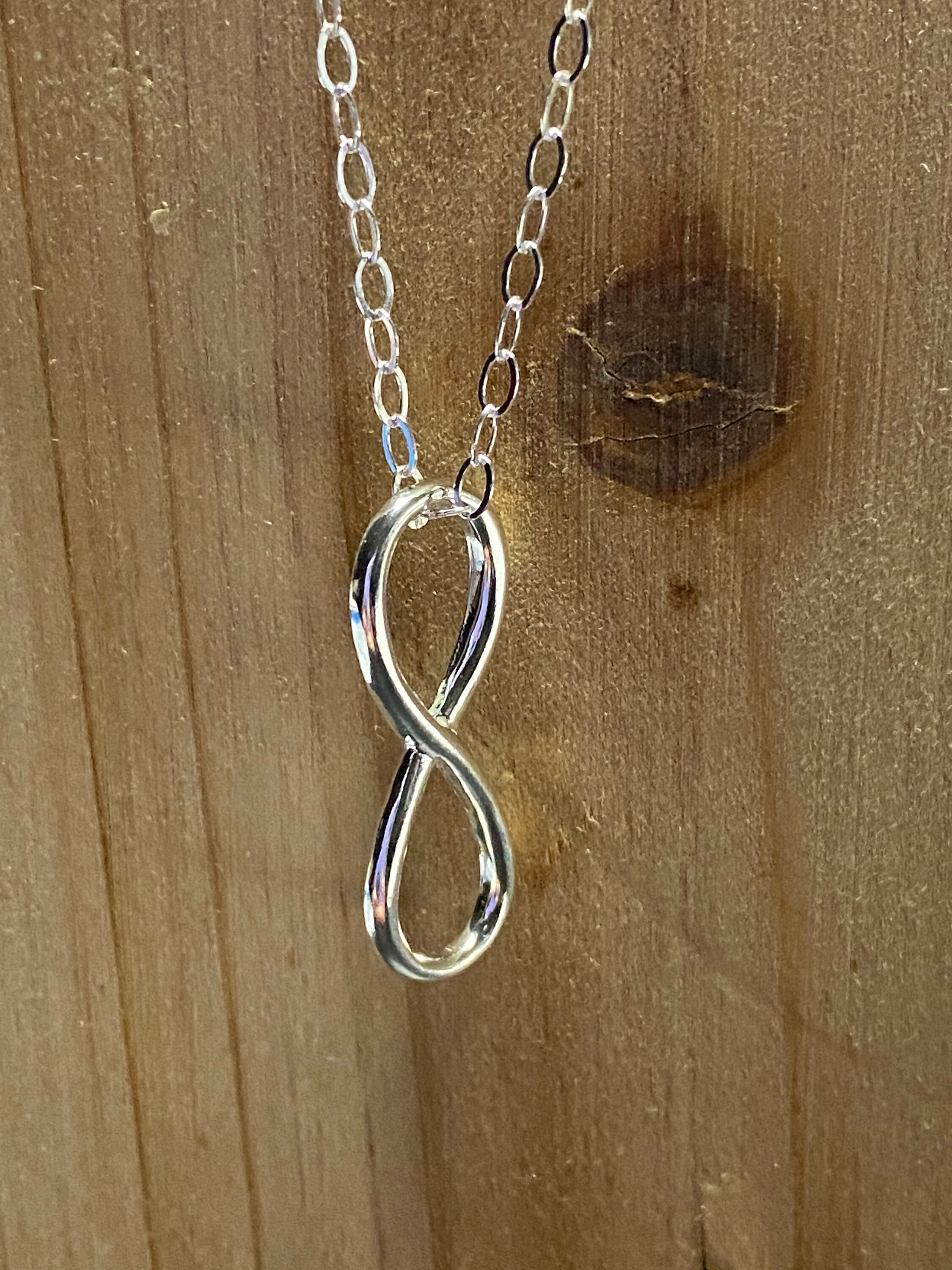 Sterling Silver Floating Infinity Necklace Silver Infinity - Etsy