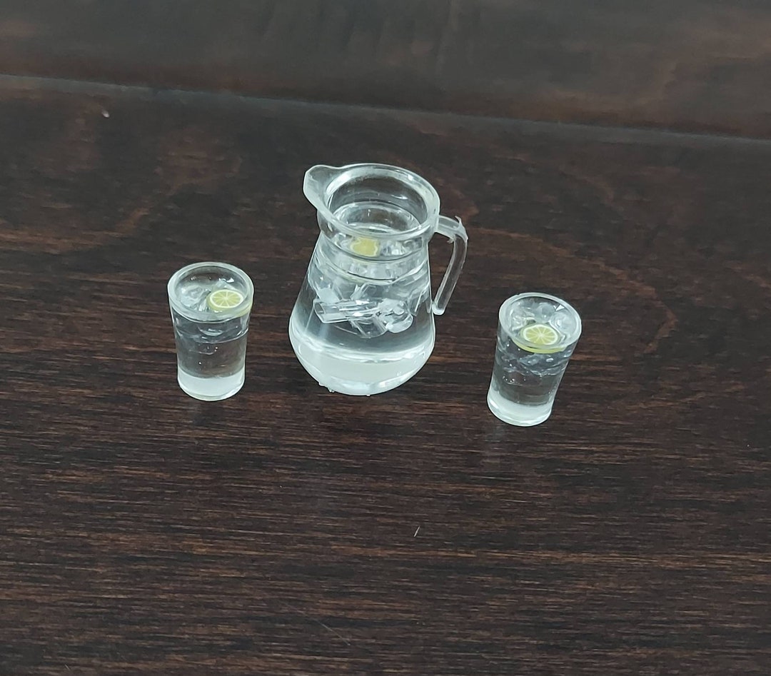 Miniature Ice Lemon Water Pitcher Set - Etsy