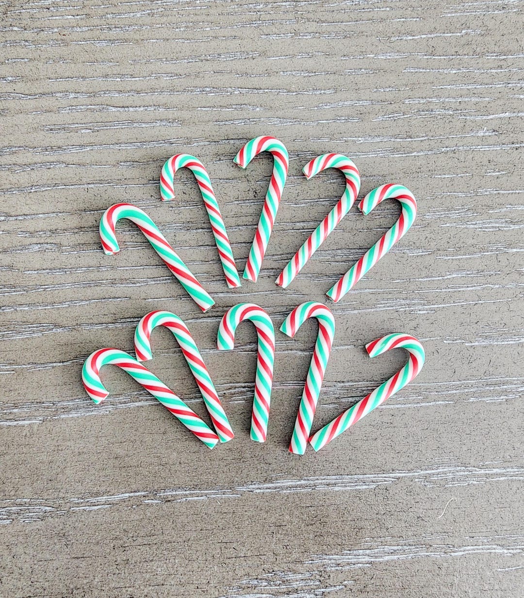 10 Miniature Polymer Clay Mint Candy Canes - Etsy