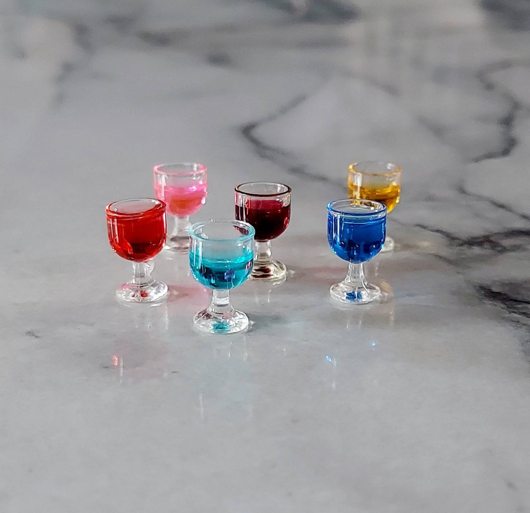 Miniature Assorted Drinks Colorful Wine Glasses - Etsy