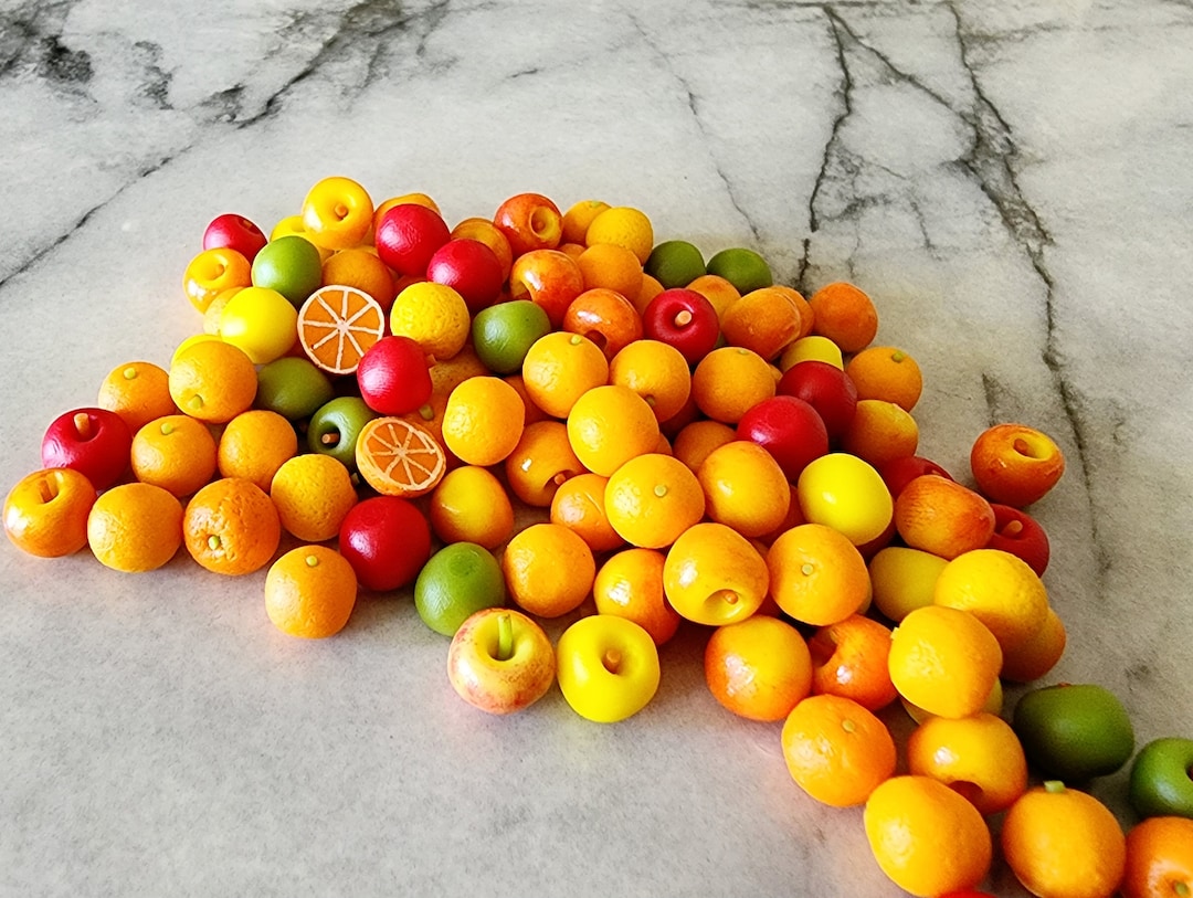 8pcs - Miniature Dollhouse Food Apples Oranges Fruit 1:12 Scale - Etsy