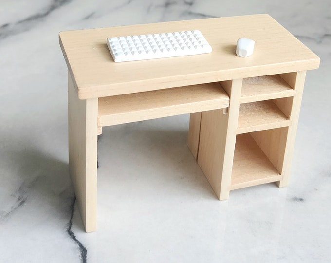 Miniature Computer Desk With Keyboard & Mouse - Etsy