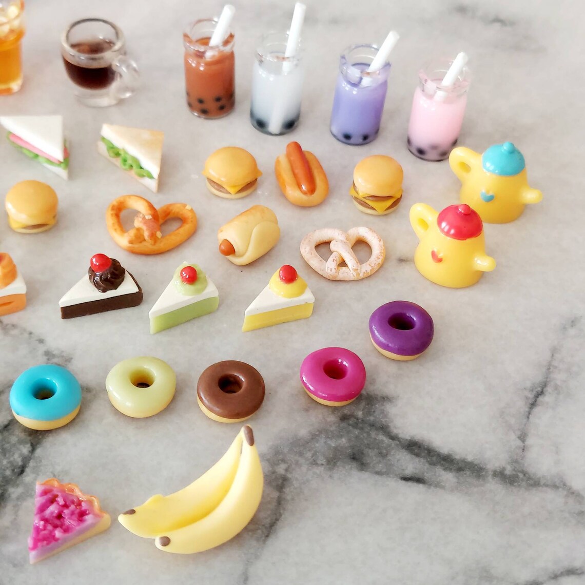 10pc Miniature Food and Drinks - Etsy