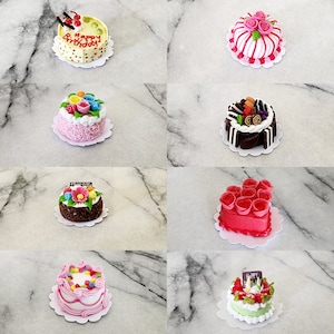 Miniature Dollhouse Bakery Food Cakes Birthday Valentines Anniversary ...