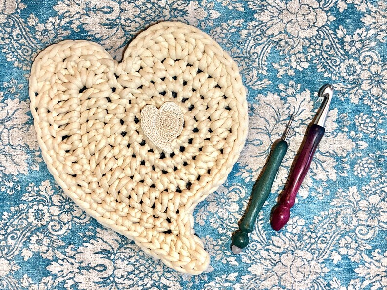 Crochet Pattern Coaster Heart Freeform Mothers Day Wedding - Etsy