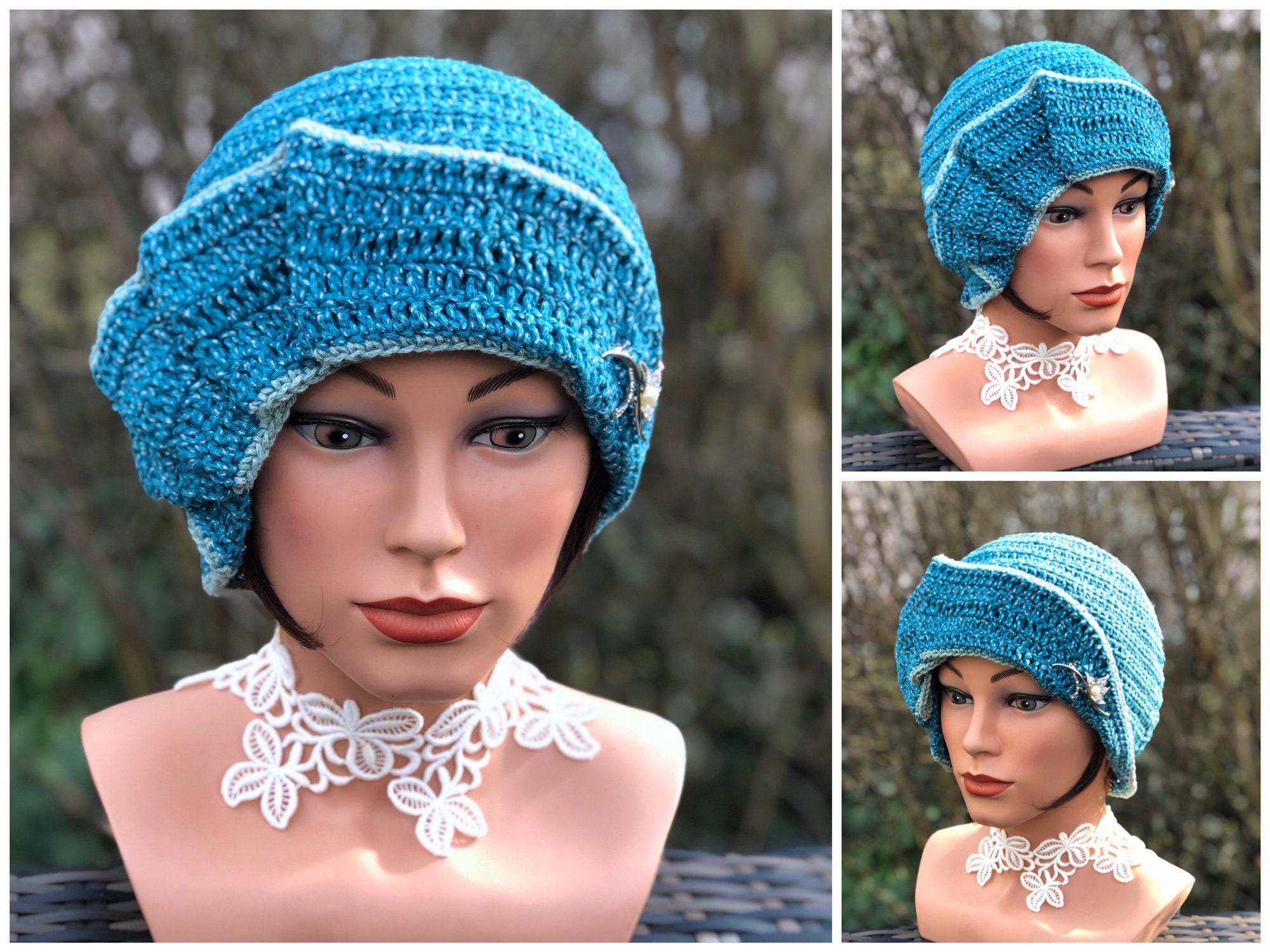 Crochet Cloche Hat Pattern LADY ROSE 1920s 1930s 1940s Vintage Crochet ...
