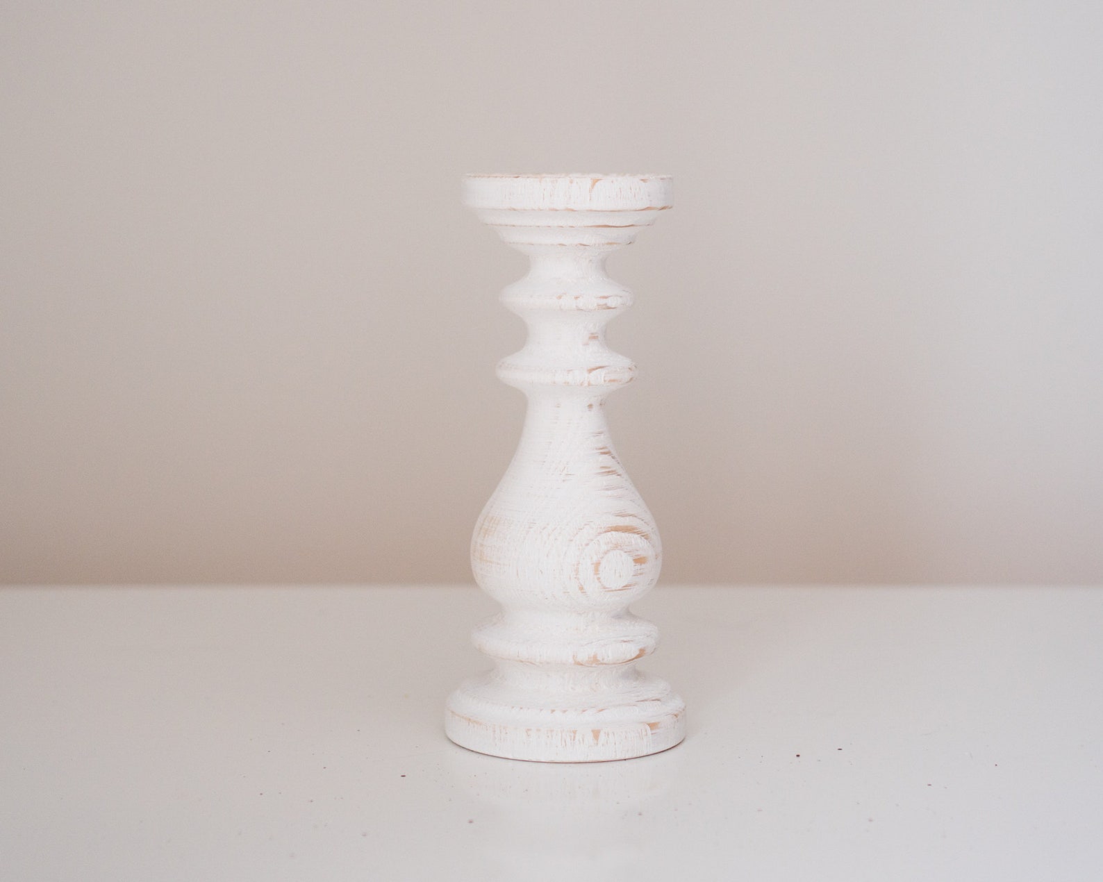 Beautiful White Candle Holders Set of 7 Candlesticks Seven Wooden ...