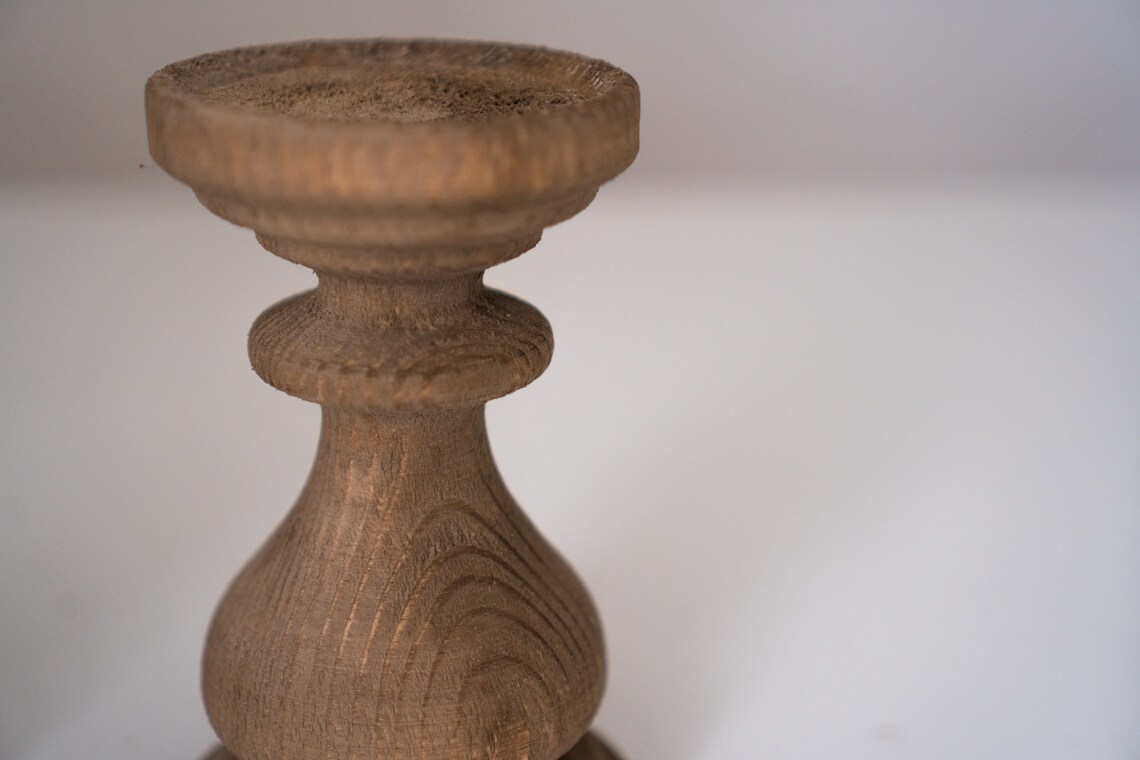 Cool Wood Color Candle Holders Set 3 Rustic Candle Sticks Three Wooden Decor Centerpiece Turned ...