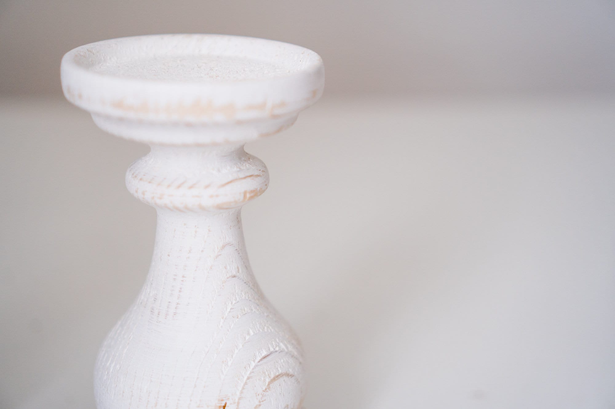 Beautiful White Candle Holders Set of 7 Candlesticks Seven Wooden ...