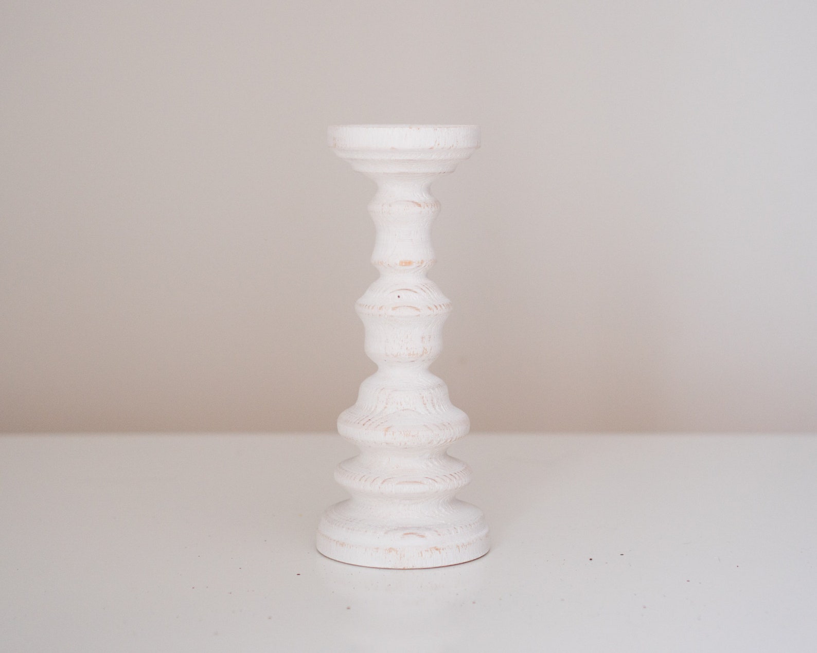 Beautiful White Candle Holders Set of 7 Candlesticks Seven Wooden ...
