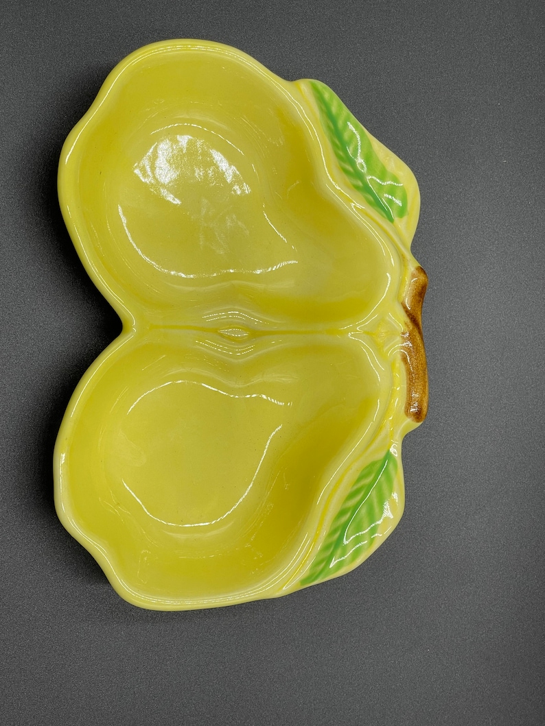 Vintage Belmar California Pottery USA Yellow Pear & Leaf Serving Dish ...