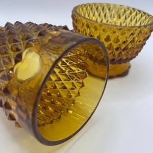 Indiana Glass Amber Diamond Point Fairy Candle Holder - Etsy