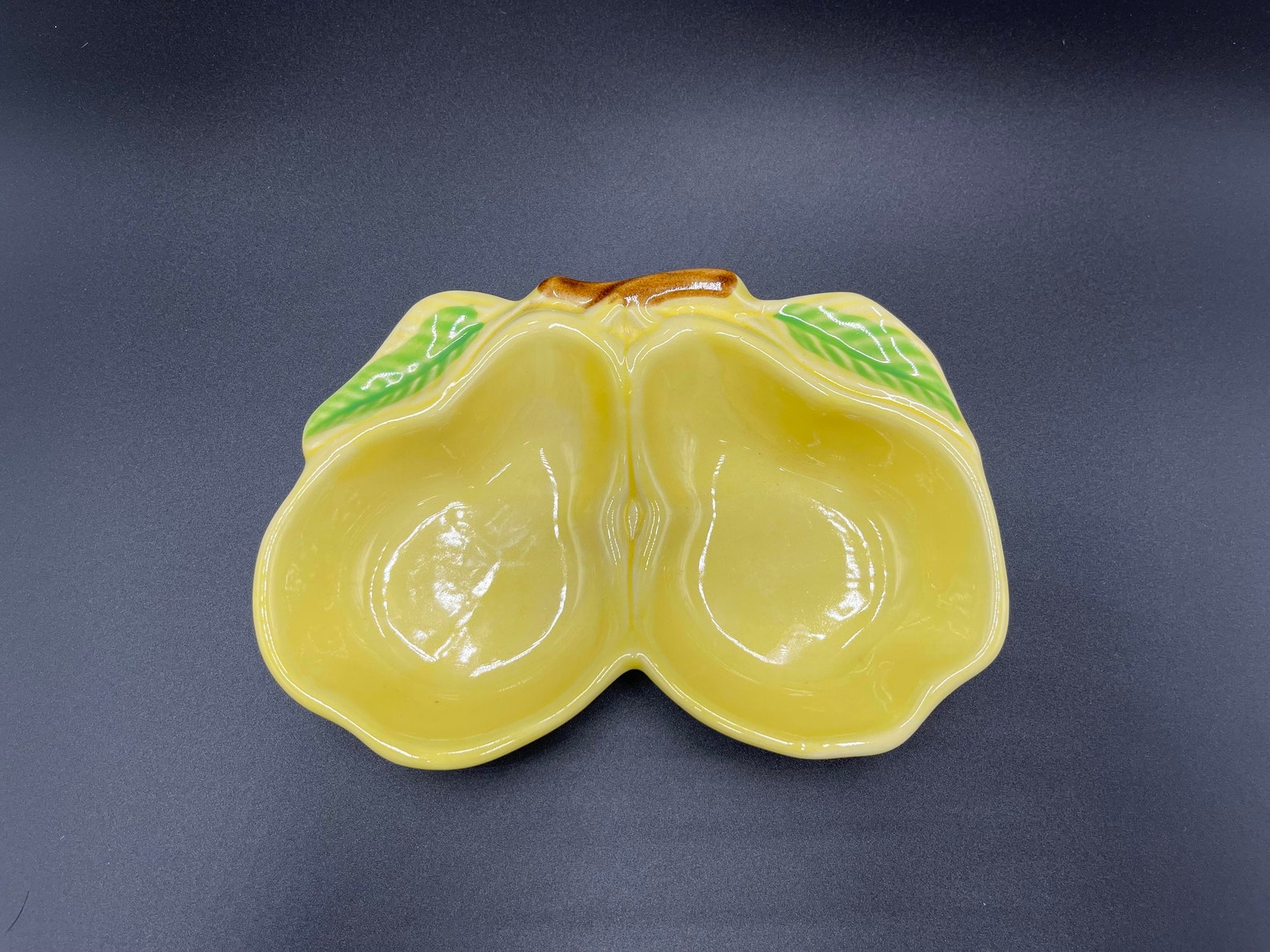 Vintage Belmar California Pottery USA Yellow Pear & Leaf Serving Dish ...