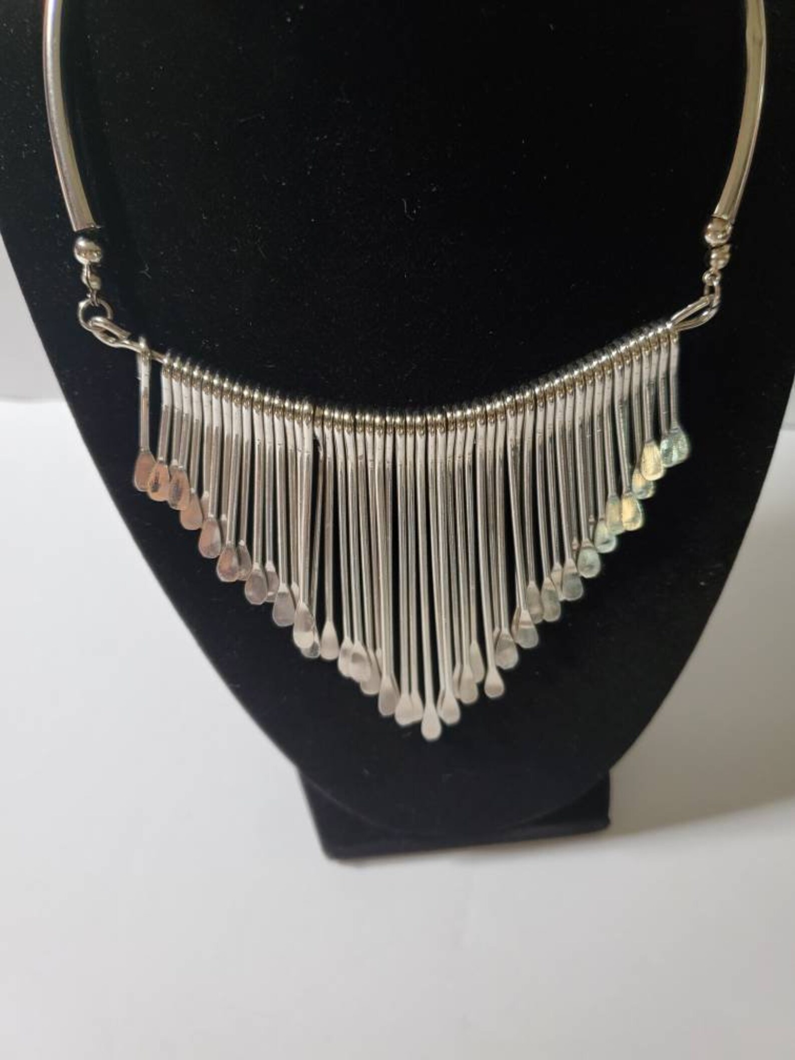 Silver Color Metal Statement Piece Necklace - Etsy