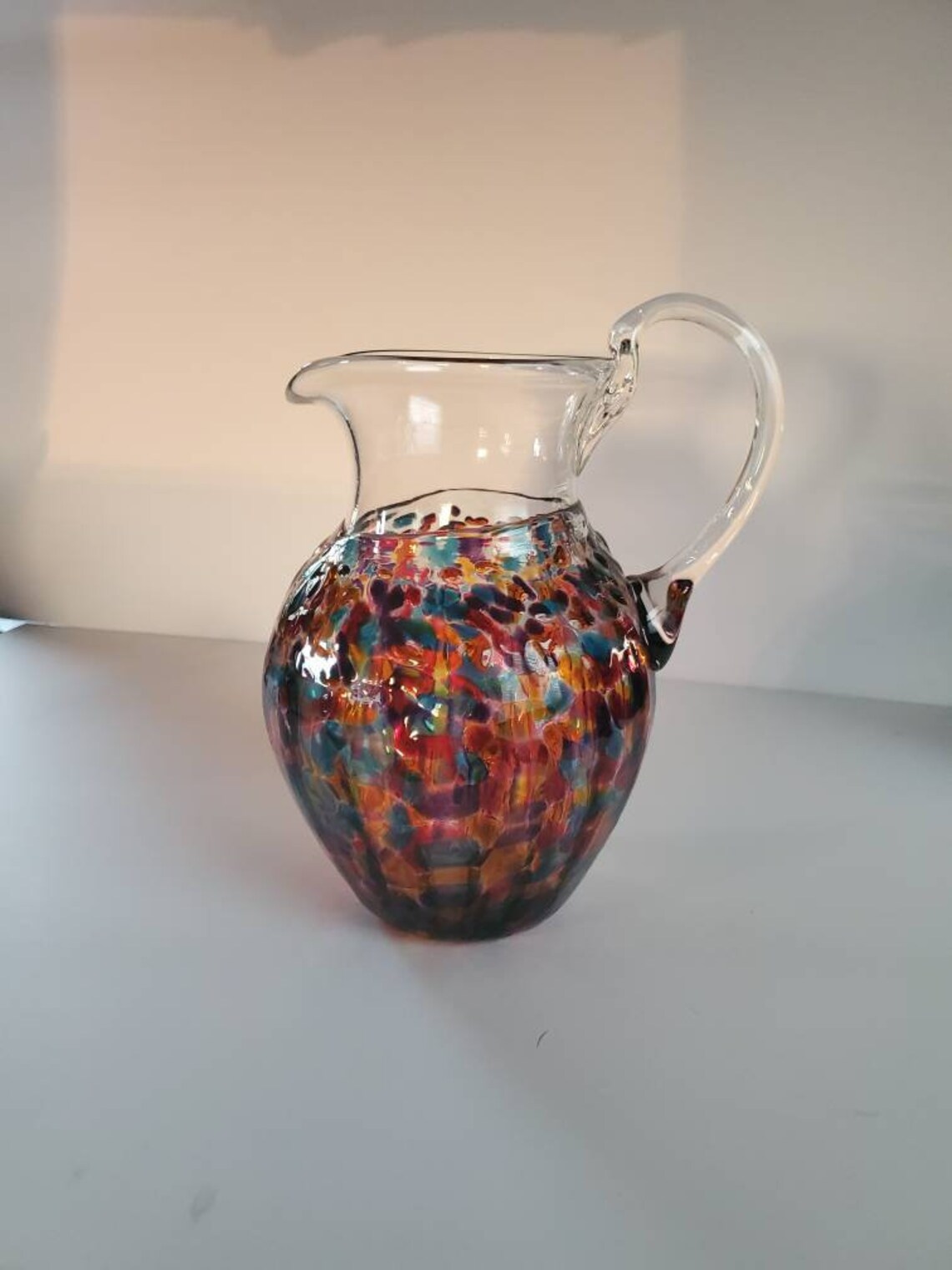Wimberley Glass Works Multi Color Blown Glass Pitcher | Etsy