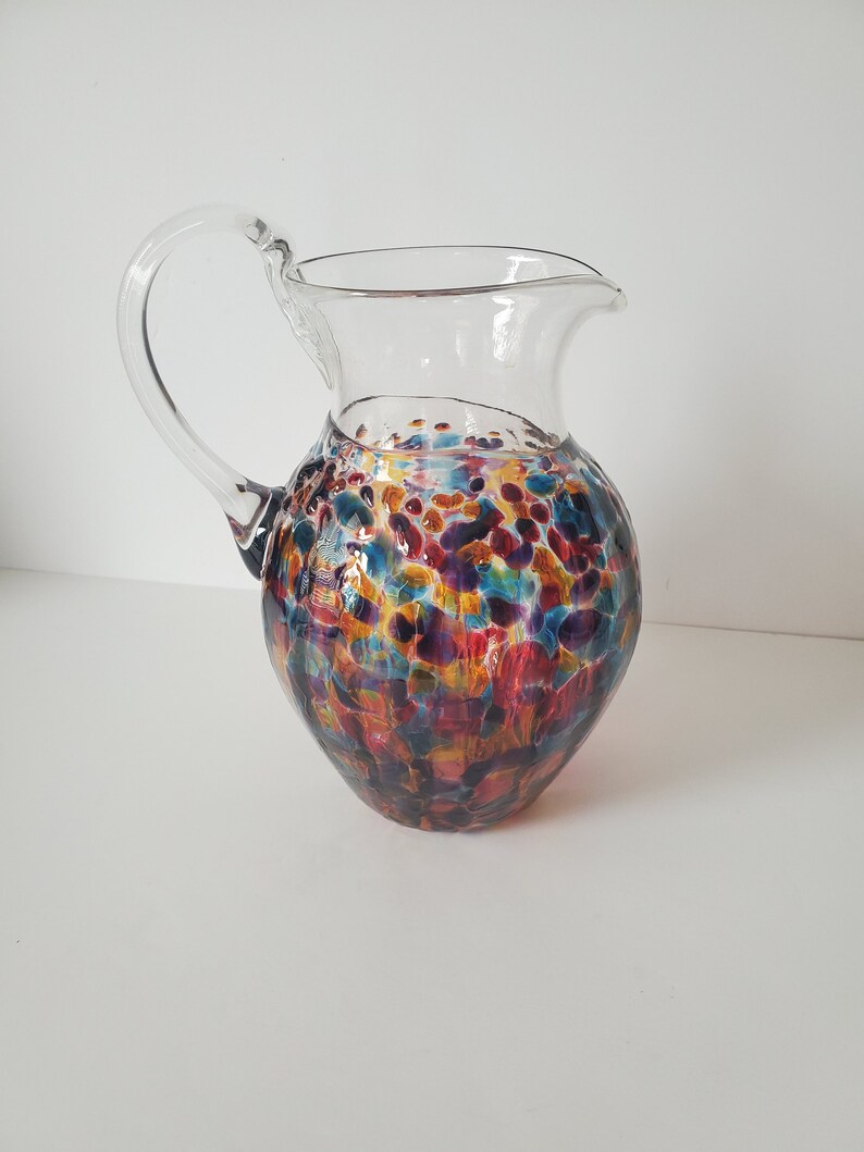 Wimberley Glass Works Multi Color Blown Glass Pitcher | Etsy