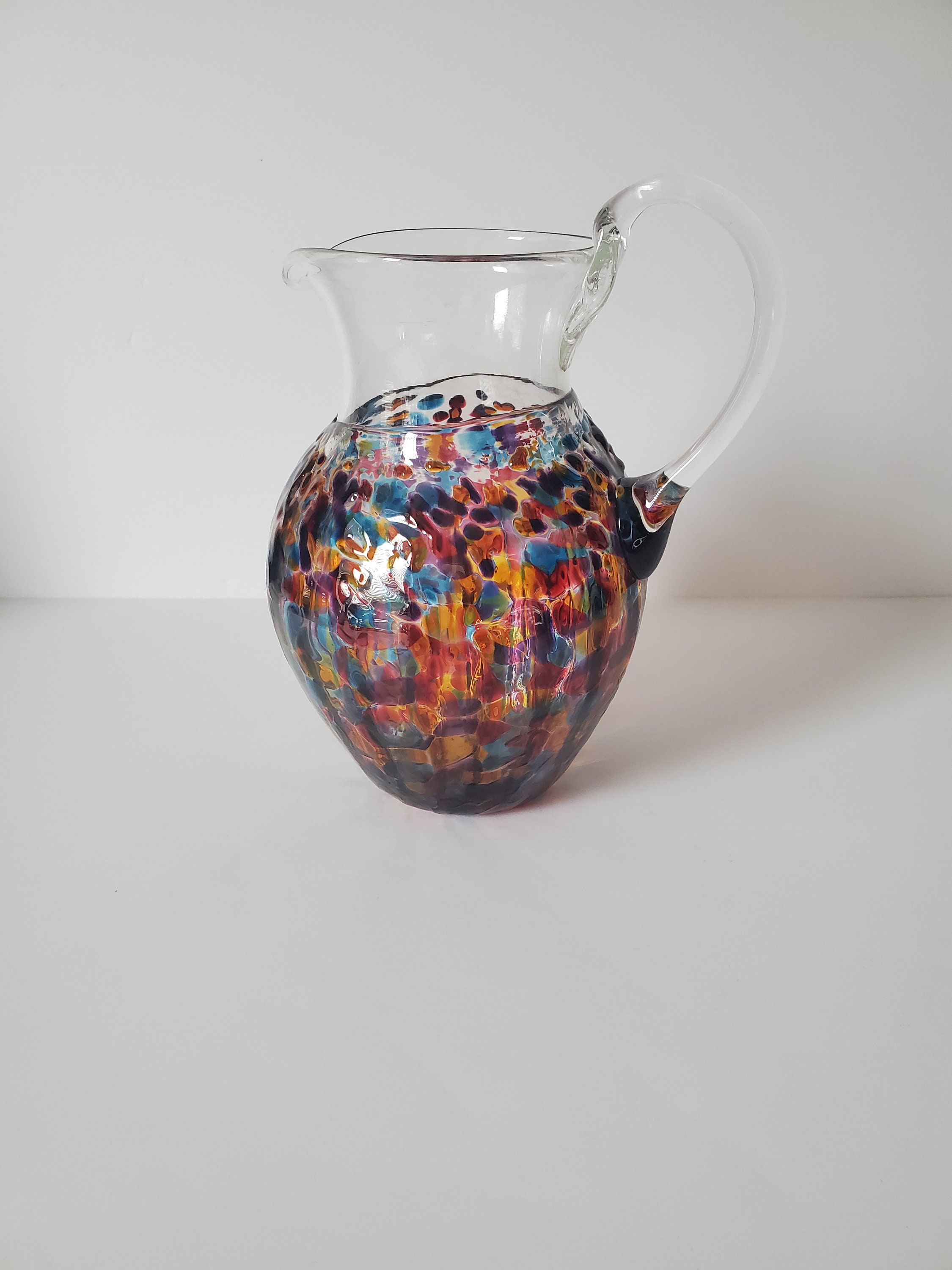 Wimberley Glass Works Multi Color Blown Glass Pitcher - Etsy