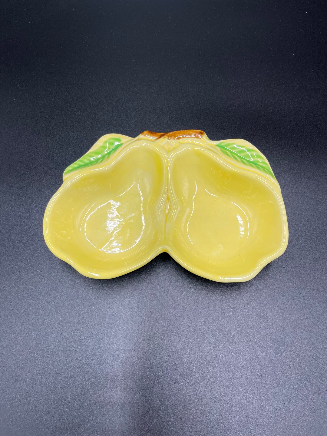 Vintage Belmar California Pottery USA Yellow Pear & Leaf Serving Dish ...