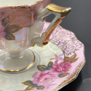 Lefton Fine China Rose Pattern Demitese Tea Cup and Saucer - Etsy