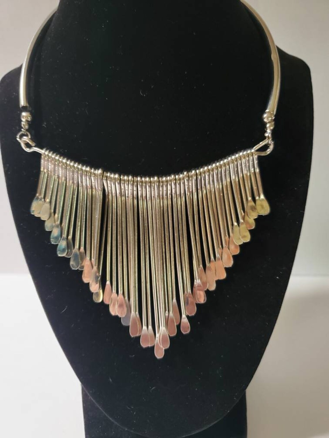 Silver Color Metal Statement Piece Necklace - Etsy
