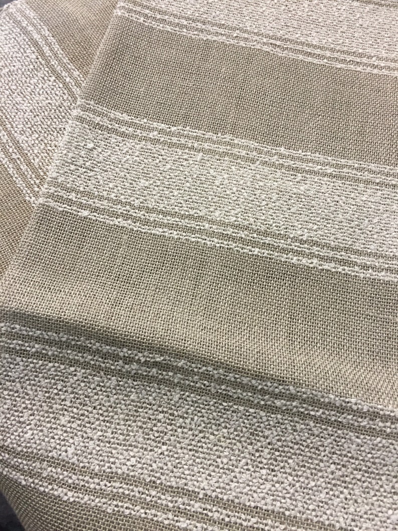 Natural Gray, or Gray With White Lines Handwoven Table Linen Runner ...