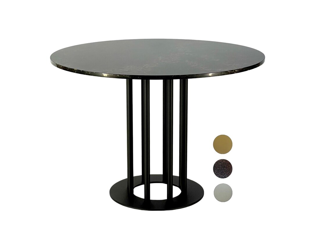 Modern Black Metal Pedestal Table Base, Steel Table Base Round, Powder ...