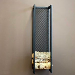 Wall Mounted Firewood Rack With Wall Protection Steel Mesh - Etsy